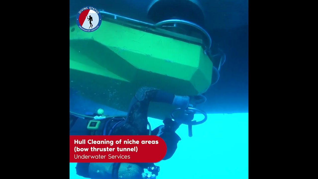 Hull cleaning with 2nd gen. brush-kart | Diving Status - YouTube