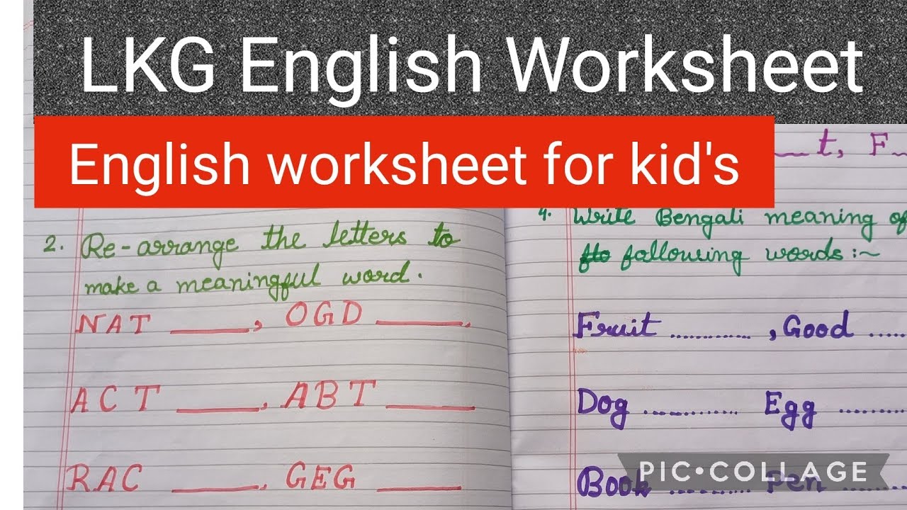 LKG English Worksheet CBSE and ICSE Schools/English Worksheet for Kid's ...