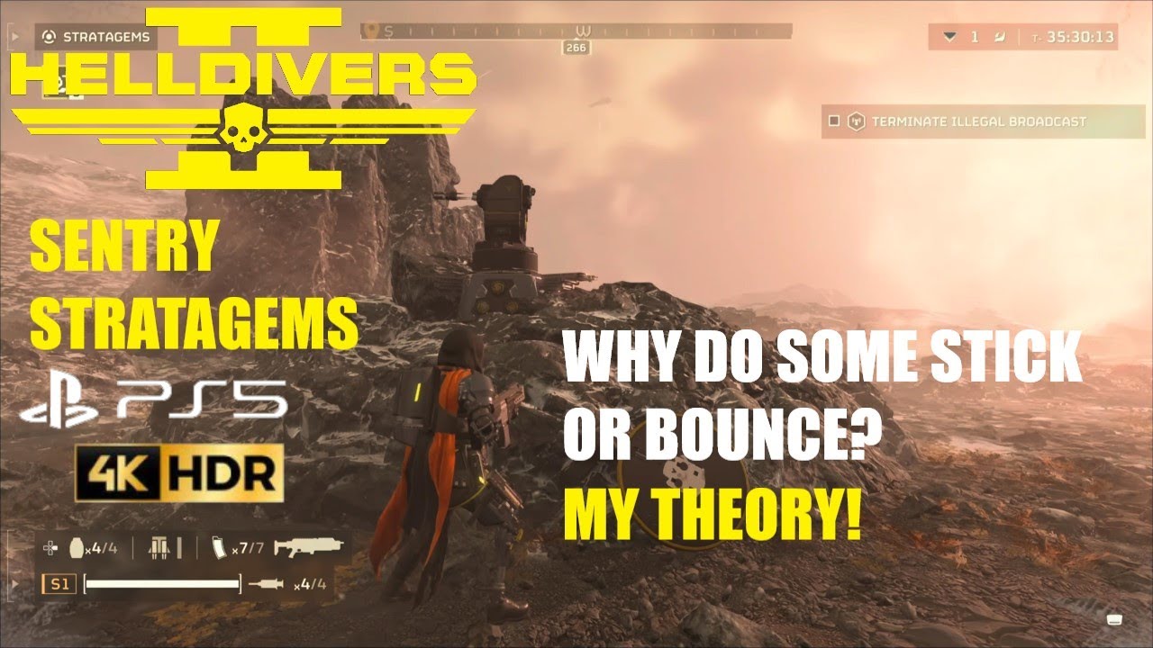 Helldivers 2 Why do Sentry Stratagems Stick Or Bounce? - PS5 4K HDR - YouTube