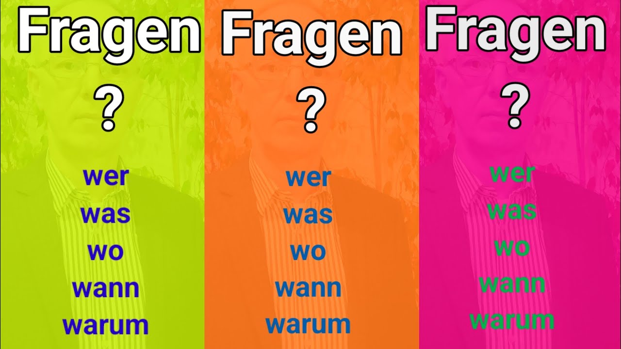 #deutsch #deutschlernen Fragen, wer, wen, wem, wie, wann, wo, wohin ...
