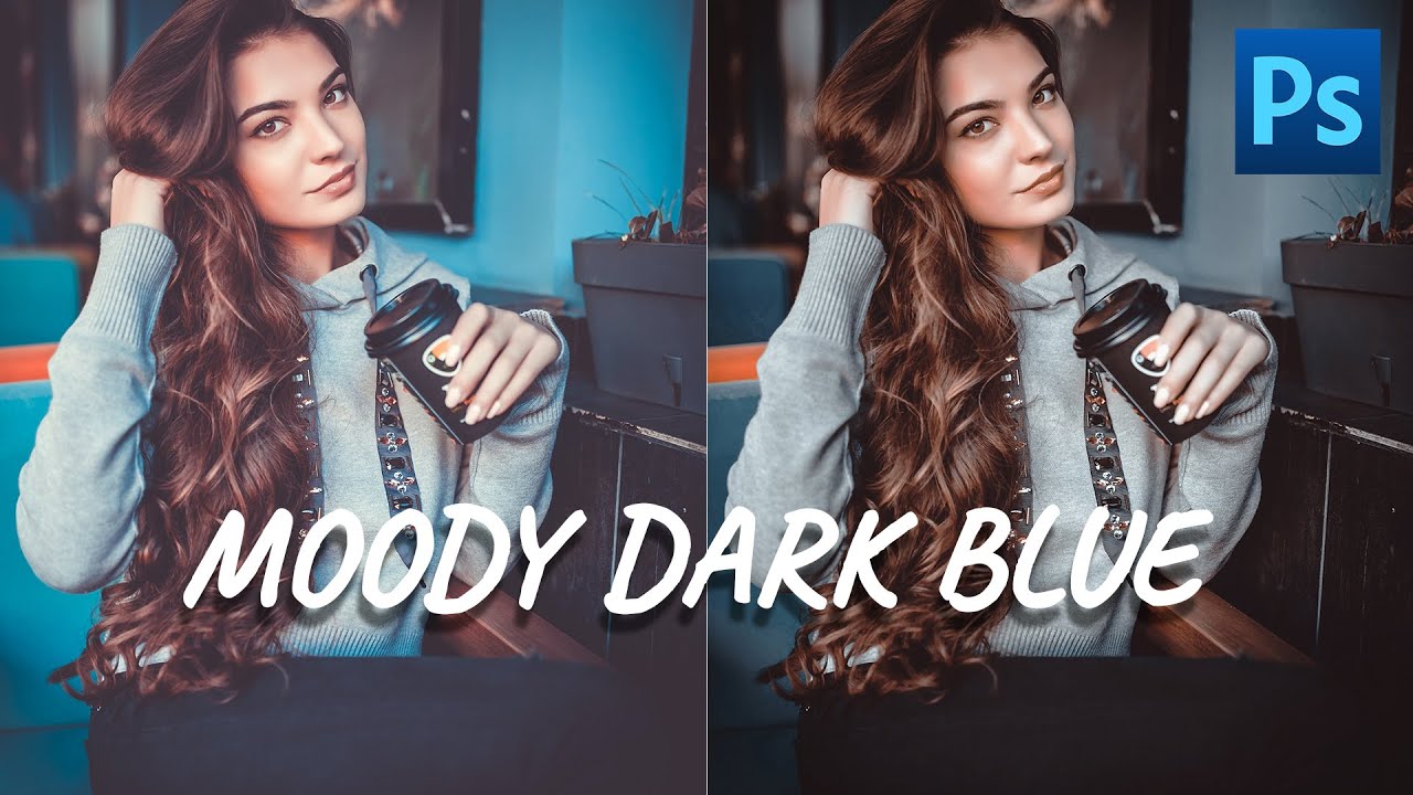 Moody Dark Blue Color Grading Effect in Photoshop - YouTube