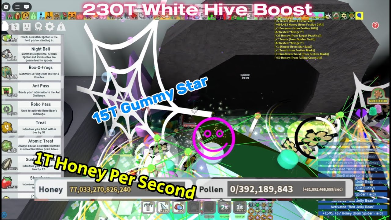 230T White Hive Boost┃Lvl 19 Hive┃Fbean and Hd┃Bee Swarm Simulator ...