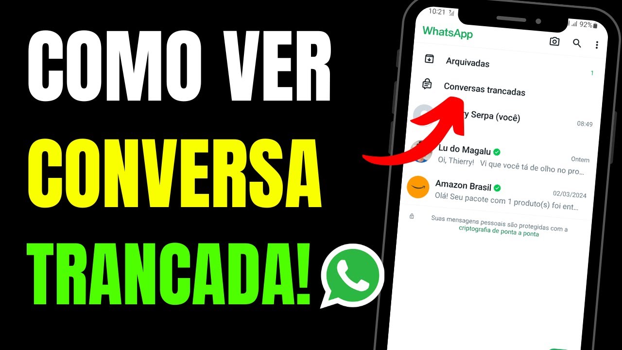 Como ver conversa trancada no WhatsApp - YouTube