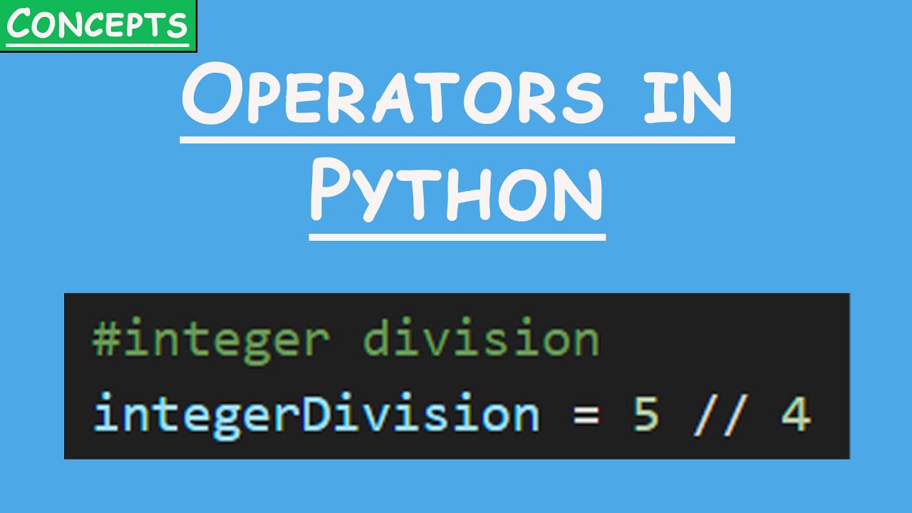 Operators in Python - YouTube