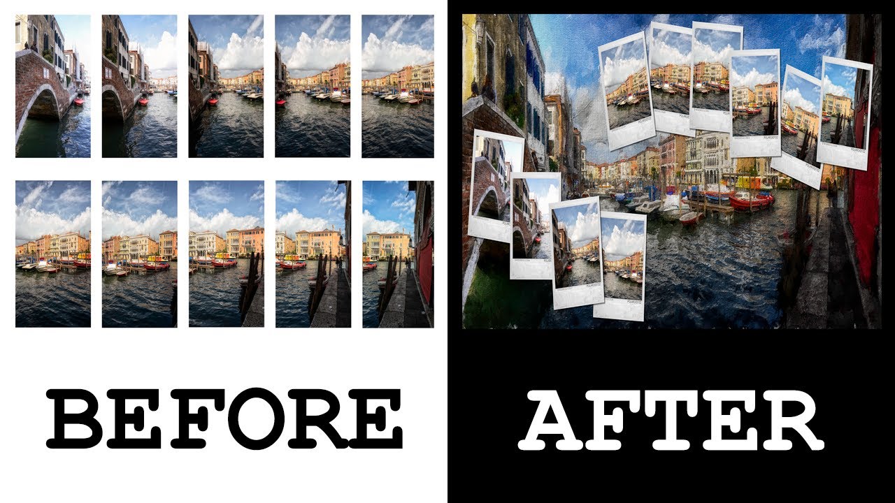 Photoshop Full and Quick before and after edit Tutorial Venice Panorama ...