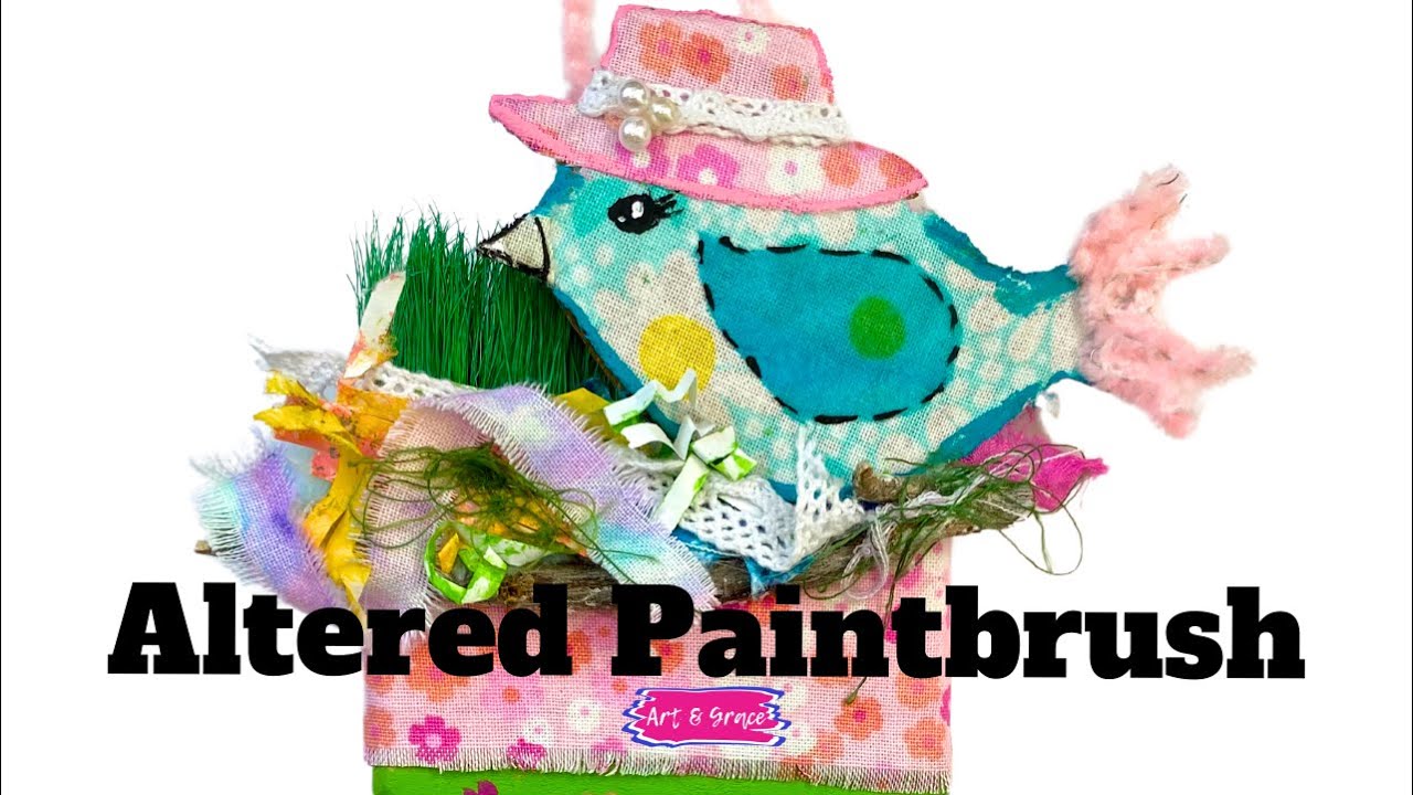 Altered Paintbrush | Spring Mixed Media DIY Craft #mixedmedia # ...