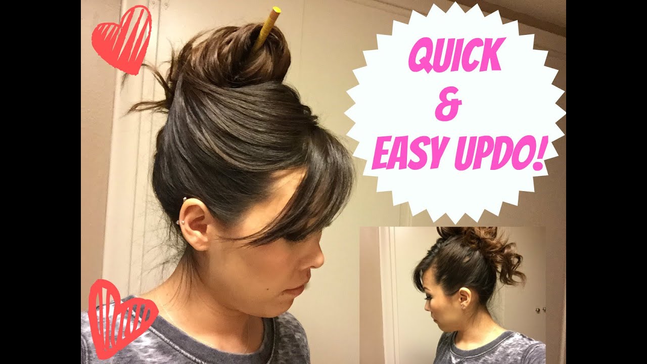 Quick and Easy Chopstick Updo! | Babybellykelli - YouTube