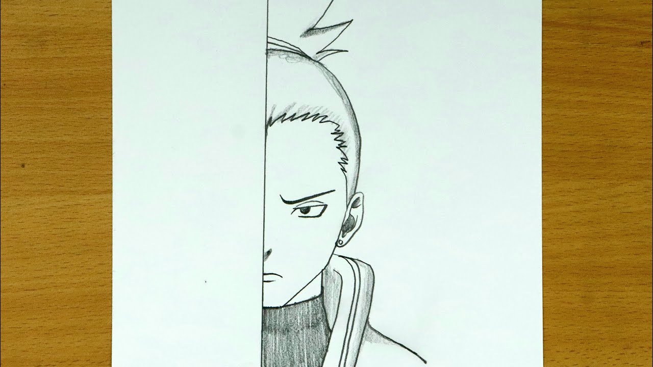 How to draw Shikamaru Nara step by step | Naruto Characters drawing ...
