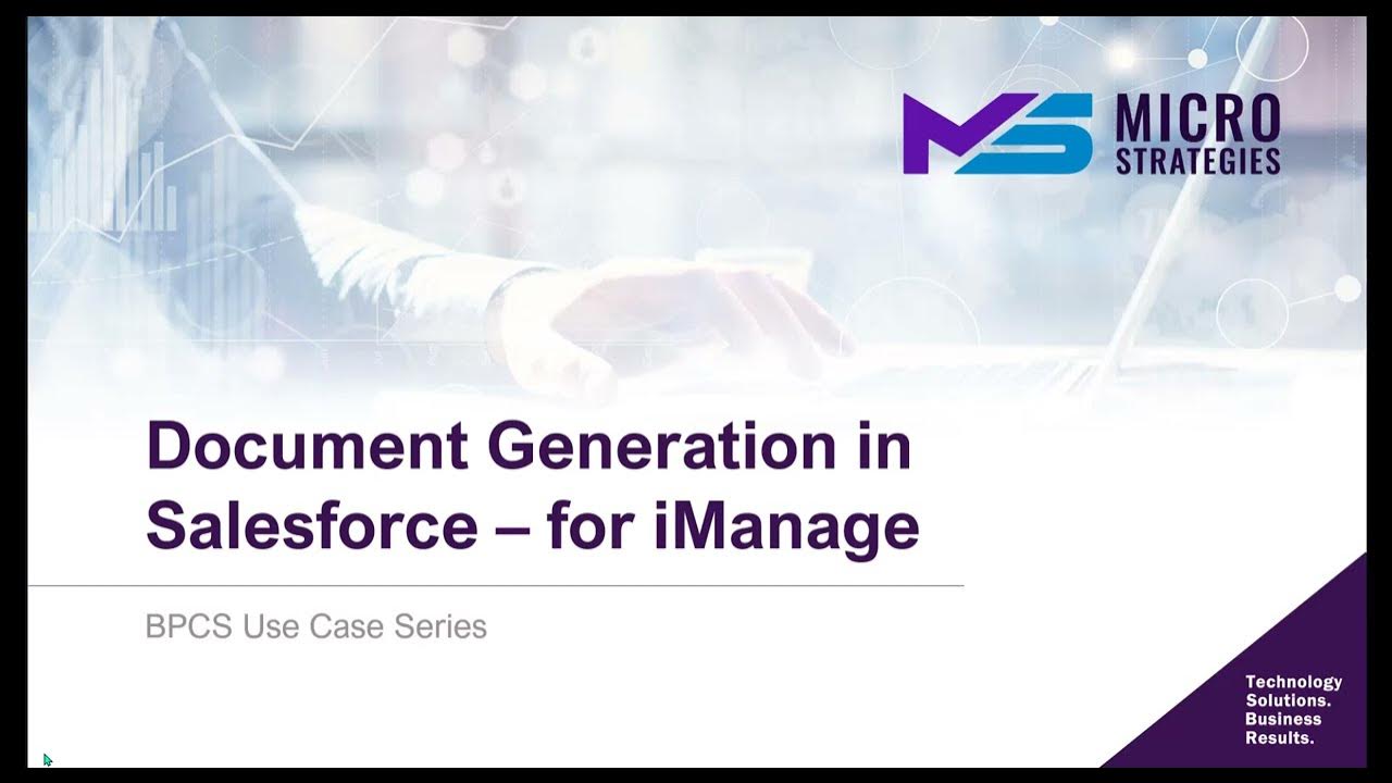Effortless Document Generation with Salesforce and iManage - YouTube