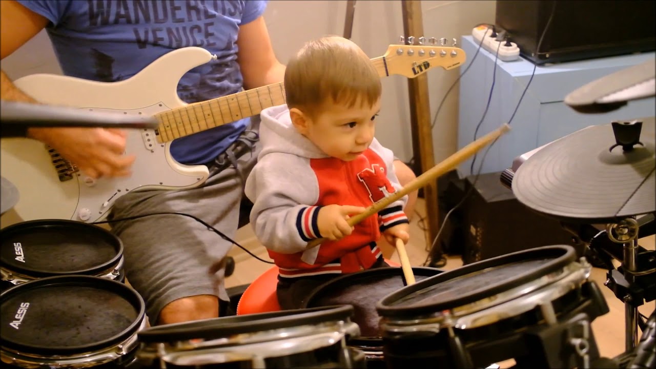 20 month baby drummer (ali eker) - YouTube