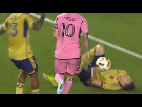 Messi dribbles over injured player down on the pitch! Is this fair ...