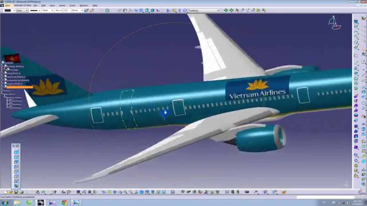 Aircraft on catia : Boieng 787 Dreamliner - YouTube