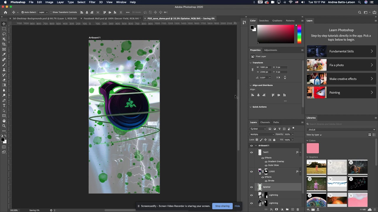 Save Photoshop file as a PSD document - YouTube