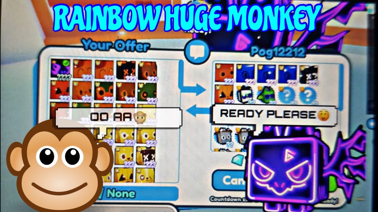 RAINBOW HUGE MONKEY 🐵 🌈 ROAD TO 500T VALUE 💸 IN PET SIMULATOR X ...