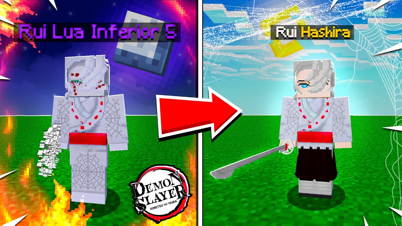 Transformei o Rui em um Hashira no Minecraft Demon Slayer (Kimetsu no ...