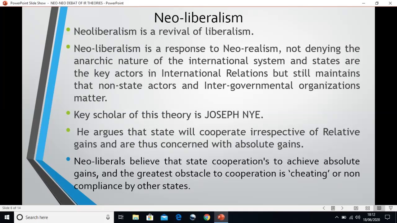 NEO REALISM AND NEO LIBERALISM THEORIES OF IR, ENGLISH, 3RD SEMESTER ...