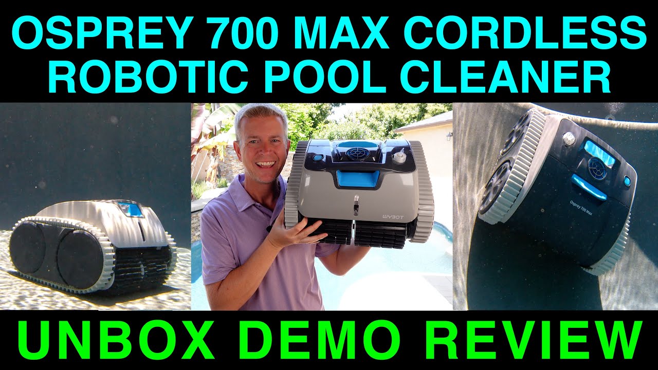 Wybot Osprey 700 Max Robotic Cordless Pool Cleaner Demo Review - YouTube