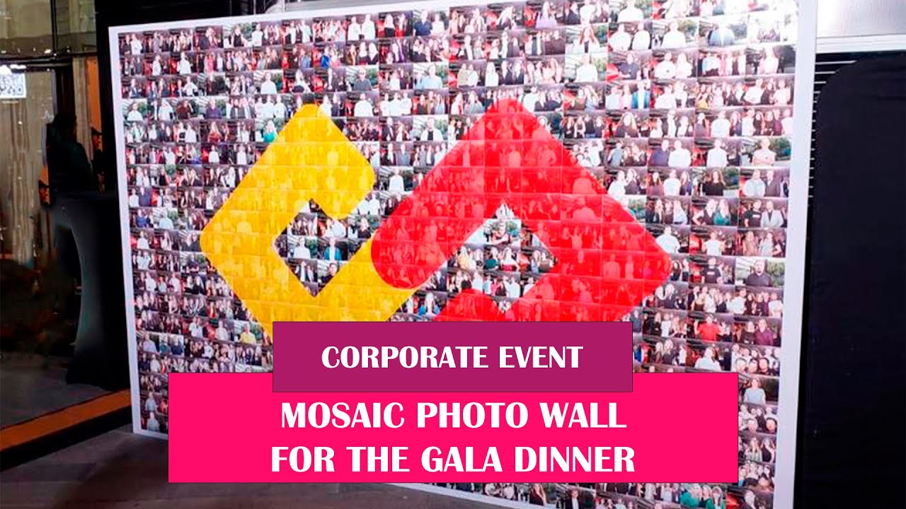 MOSAIC PHOTO WALL FOR THE GALA DINNER - YouTube