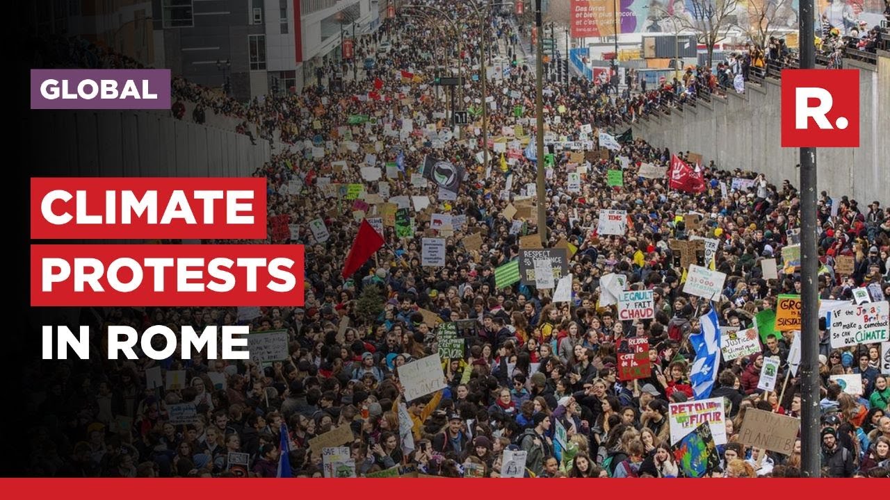 Italy: Hundreds Of Students Stage Climate Change Protest In Rome - YouTube