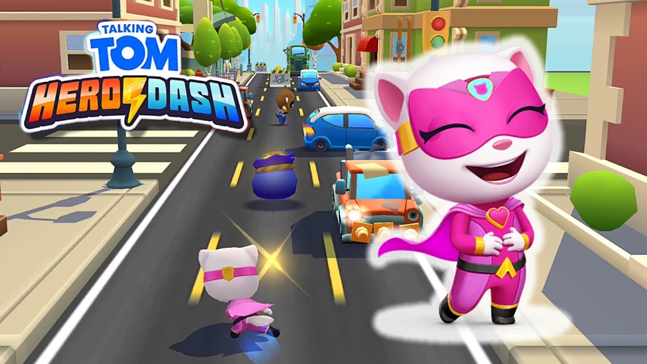 Talking Tom Hero Dash Hero Angela Rush Hour in SPLASHTASTIC FUN - YouTube