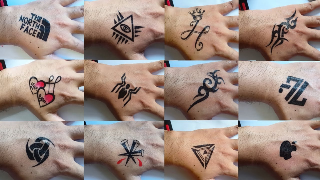 Colection of 12 Tattoo Design With Pen at Home - YouTube