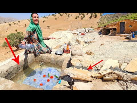 Water, secret to prosperity of a cave house: Negar's joy at overflowing of his stone pond