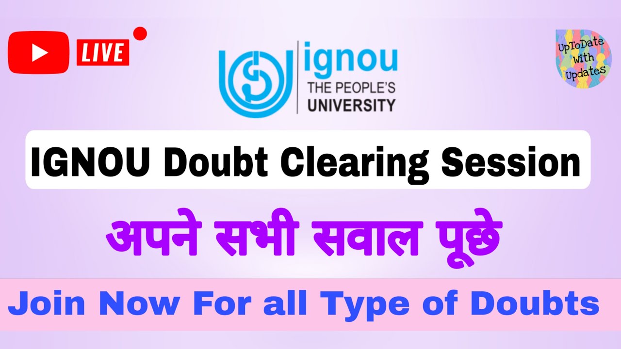 IGNOU Doubt Clearing Session | Live Session 14 | IGNOU Sawalon Ke Jawab | Aapke Sawal Hamare ...