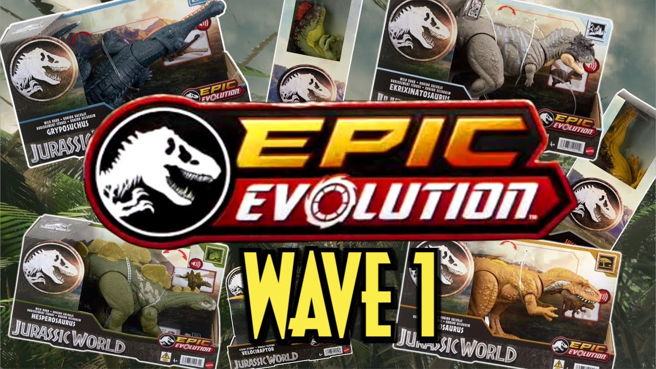 Toda la WAVE 1 de JURASSIC WORLD EPIC EVOLUTION del 2024 de Mattel - YouTube