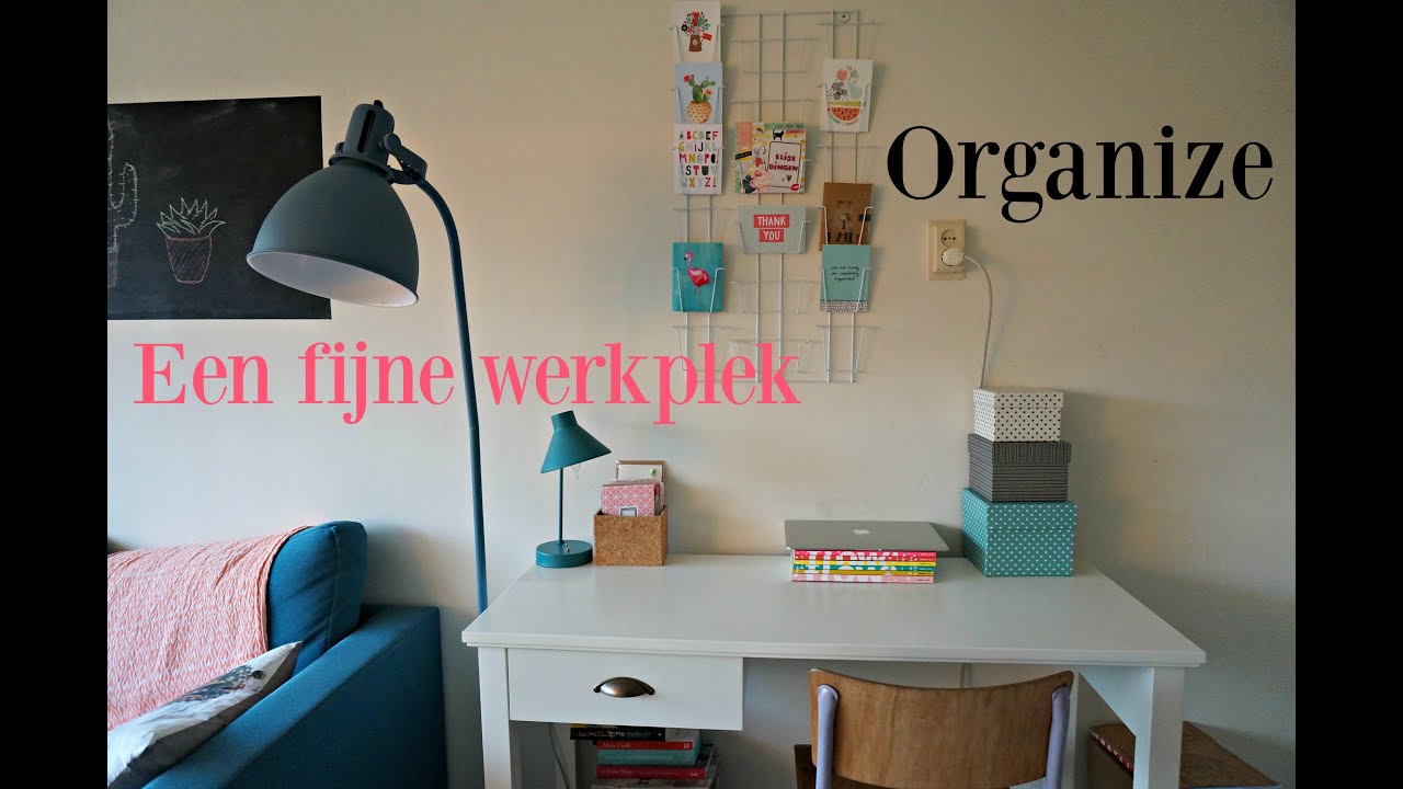 Werkplek make-over! - Bureau opruimen & tour - YouTube