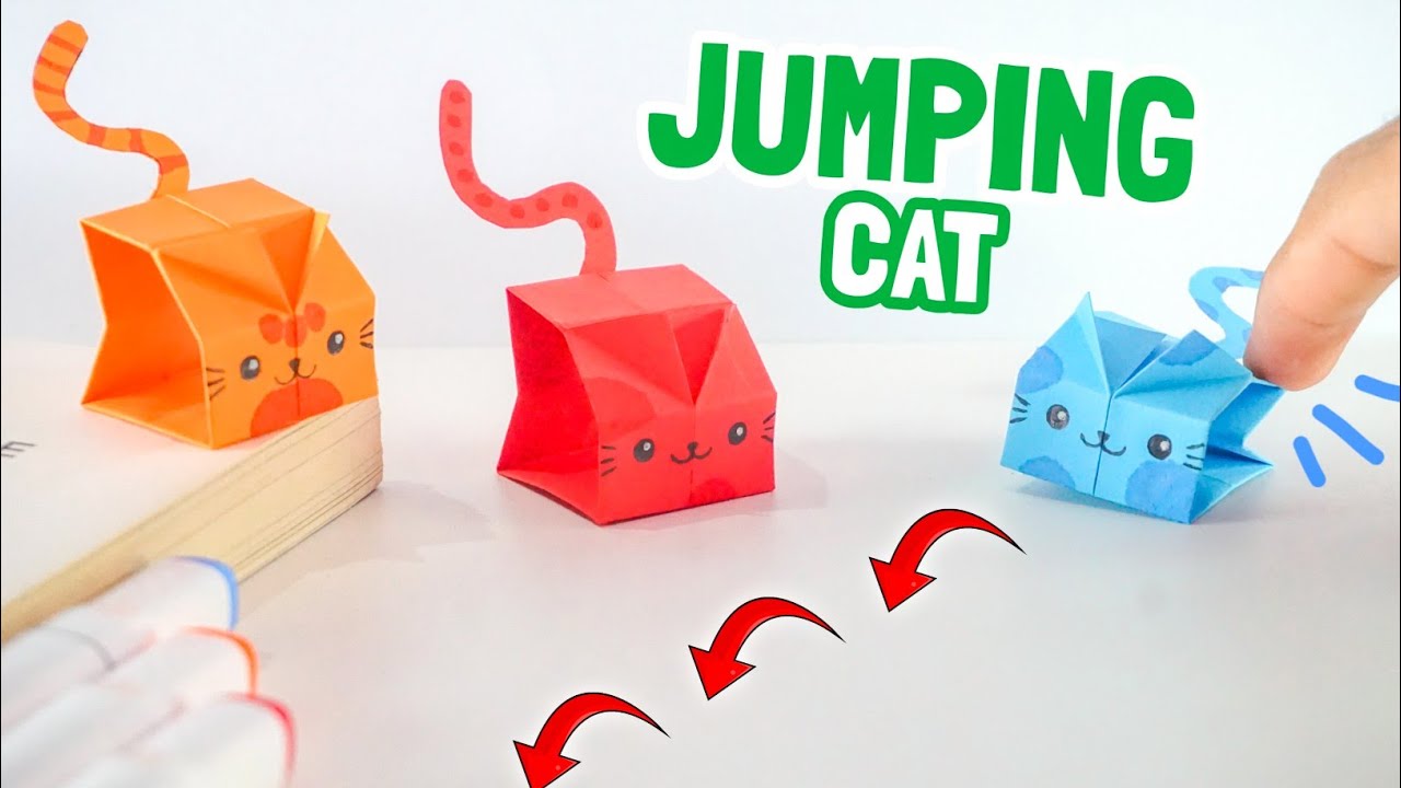 Jumping Cat Origami - DIY Cute Paper Toy - YouTube