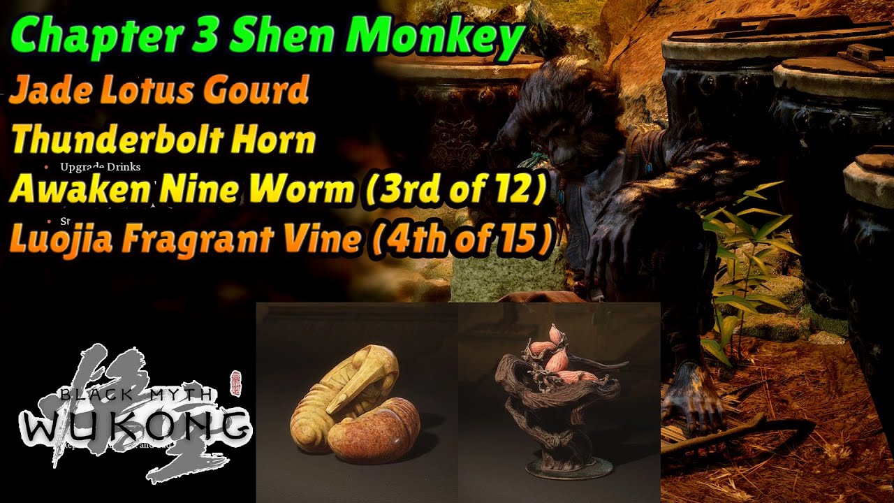 Black Myth Wukong Chapter 3 Shen Monkey (Awaken Nine Worm, Luojia ...