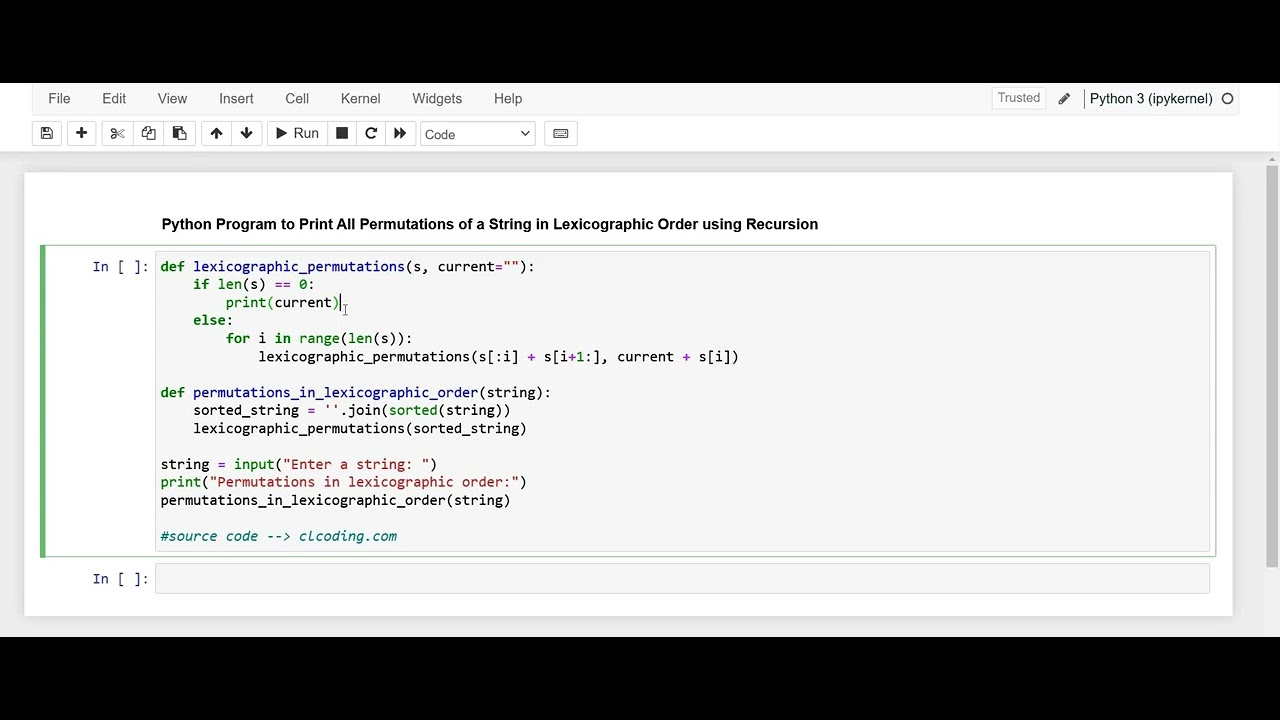 Day 77 Python Program To Print All Permutations Of A String In 9281