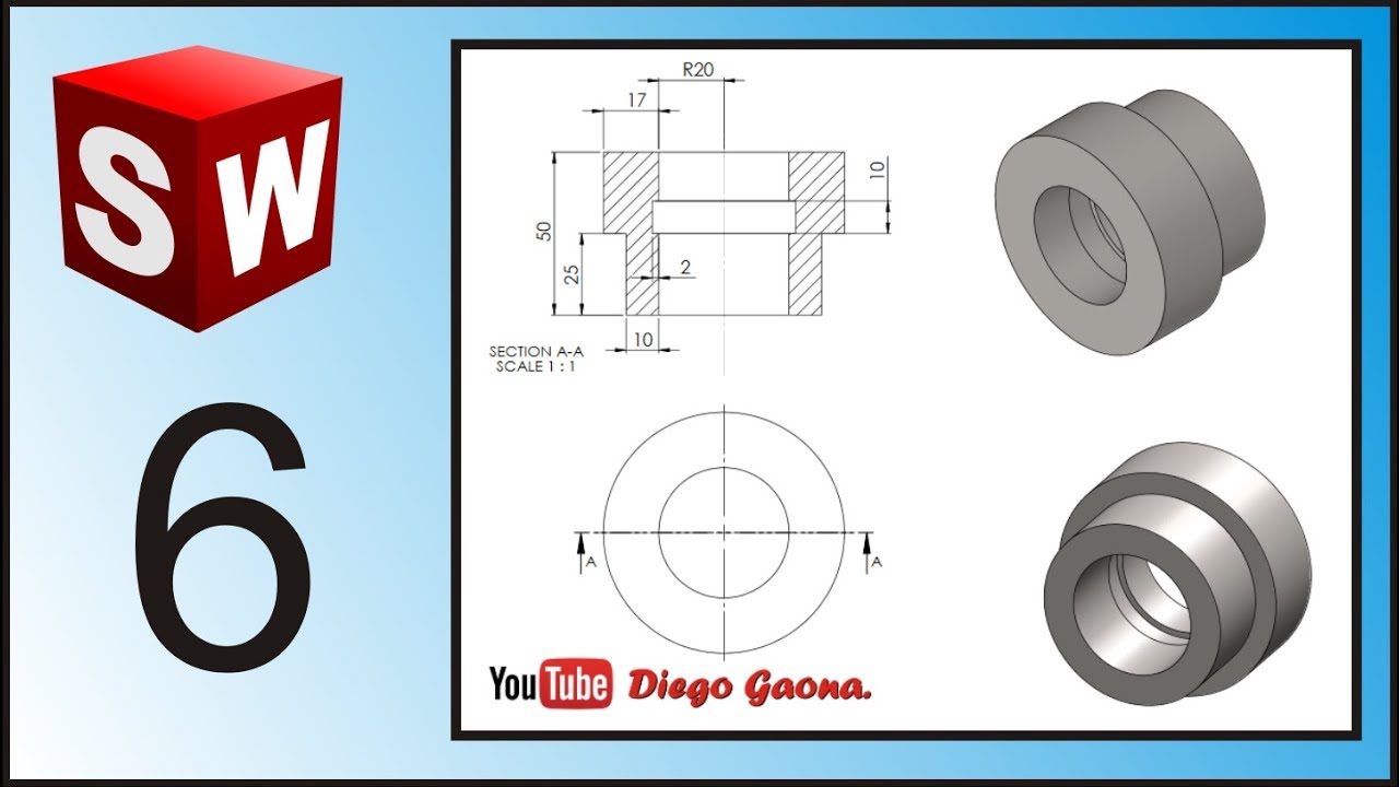 Tutorial Curso Básico en Solidworks Principiantes 6 | Diego Gaona - YouTube