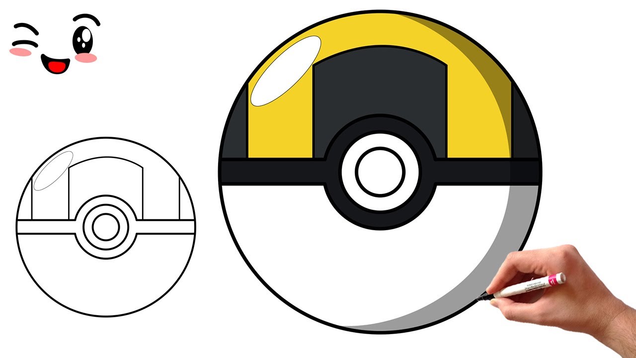 How To Draw a Ultra Ball | Pokemon Poké Ball Easy Step By Step Drawing ...