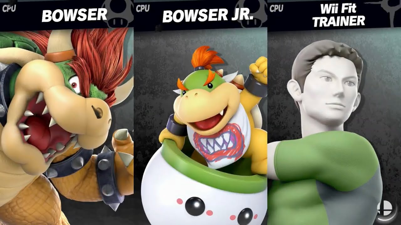 Super Smash Bros. Ultimate - Bowser vs Bowser Jr. vs Wii Fit Trainer M ...