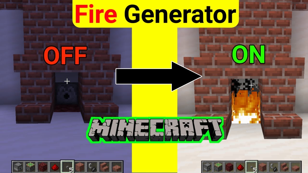 How To Fire Generator In MINECRAFT | Unlimited Fireplace | House ...