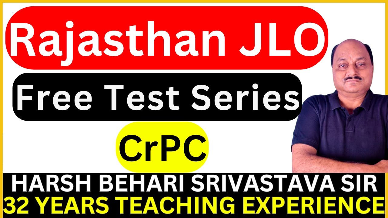 JLO | Free Test Series | PYQ | CrPC | Rajasthan JLO | Pariksha ...