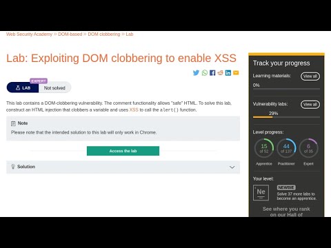 Web Security Academy | DOM | 6 - Exploiting DOM Clobbering to Enable XSS - YouTube