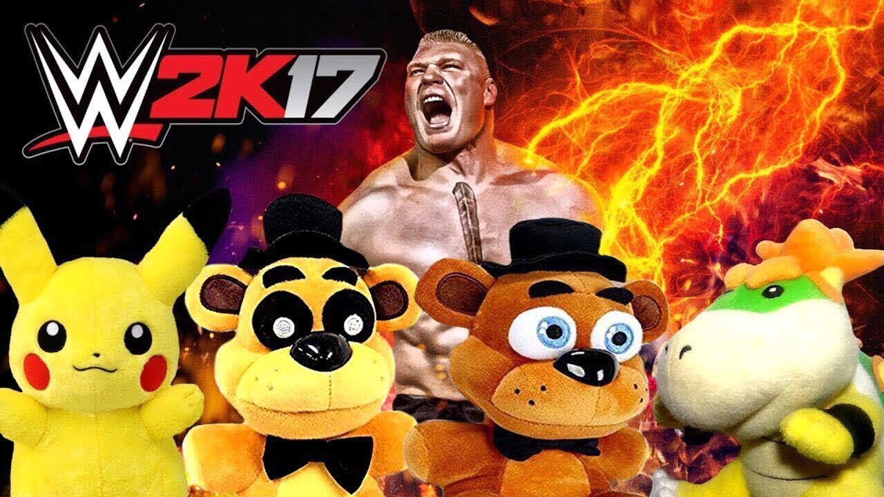 Pikachu, Golden Freddy, Freddy And Bowser Junior Play WWE 2k17 - YouTube