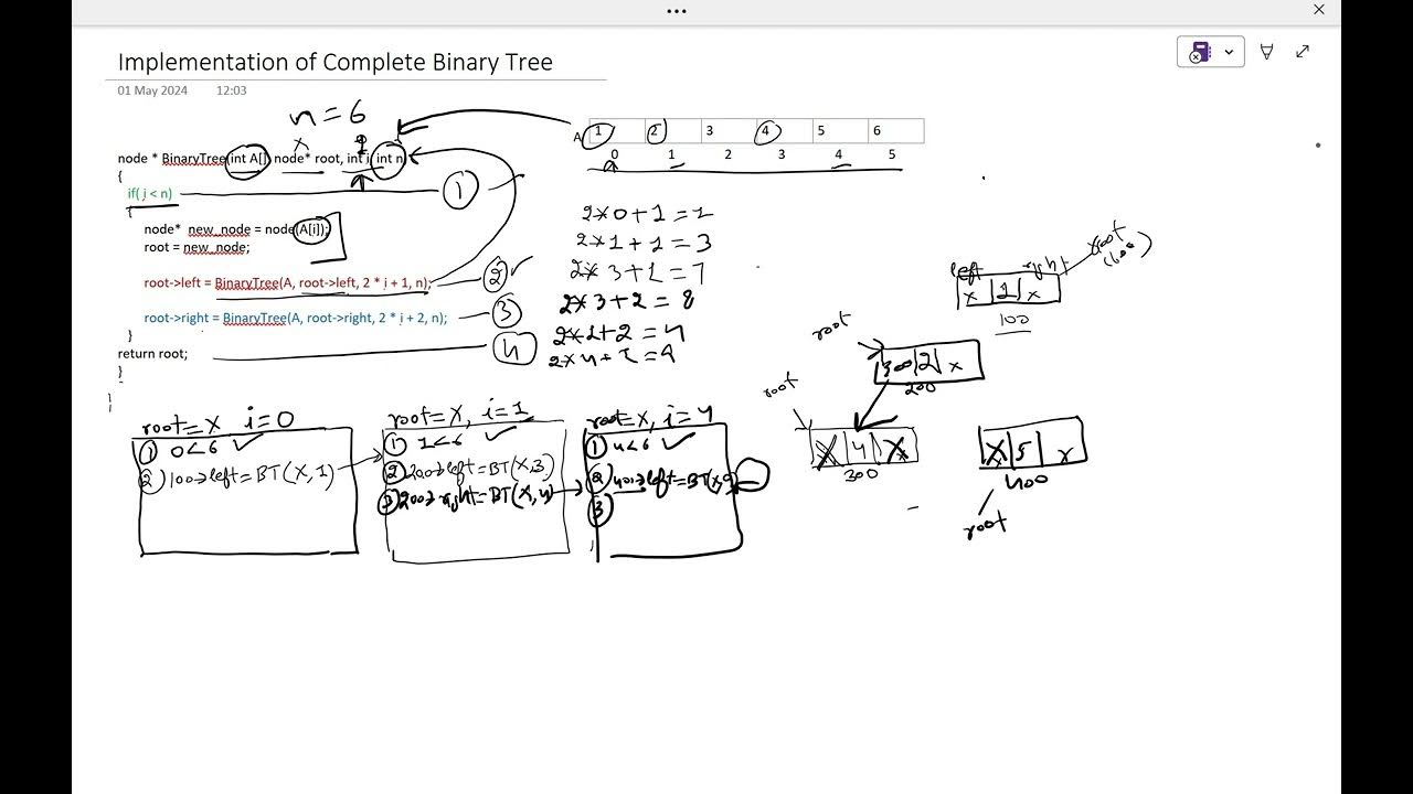 To develop a binary tree (part-2) code and dry-run - YouTube