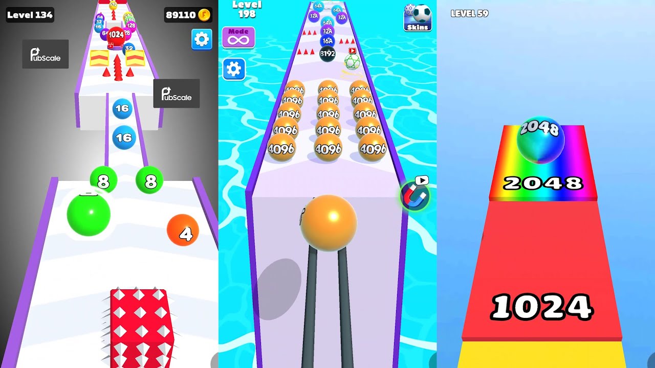 Number Ball vs Numbers Ball Blend Challenge vs Ball Run 2048 3 in one ...