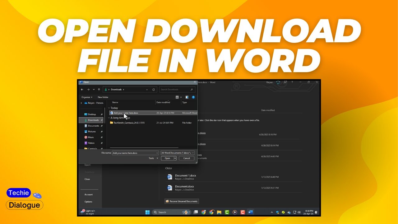 How To Open Download File In MS Word - Simple Steps - YouTube