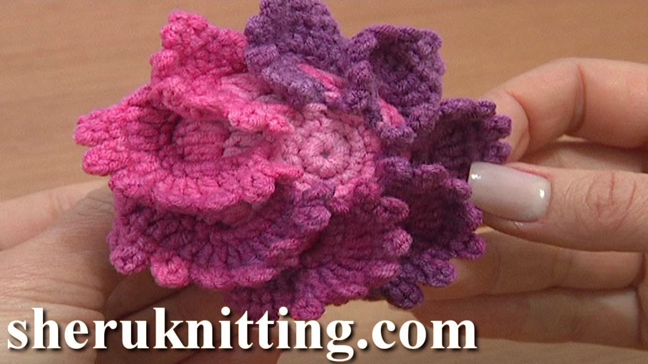 Big Crochet Button Fastener Tutorial 4 Part 1 of 3 Crochet Flower Plate ...