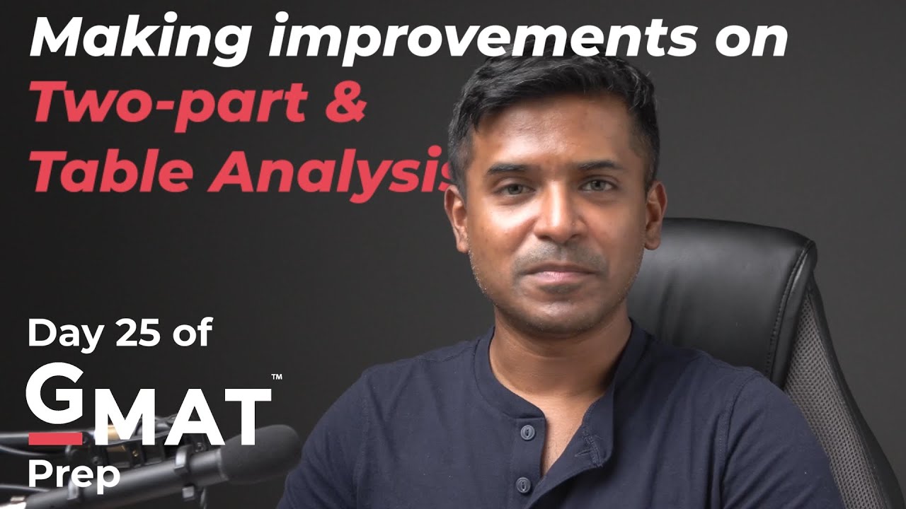 Making improvements on Table and Two-part Analysis | Day 25 of GMAT ...