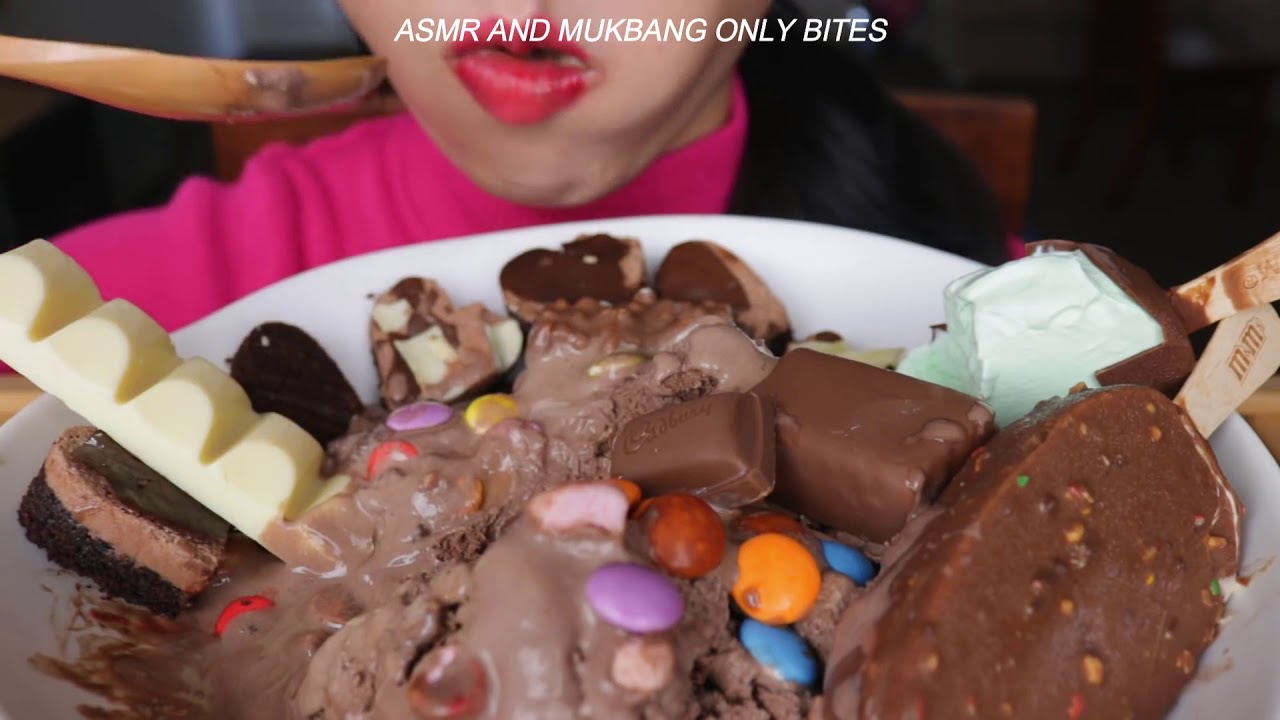 Lychee - ASMR LOADED CHOCOLATE ICE CREAM SUNDAE *ONLY BITES* - YouTube