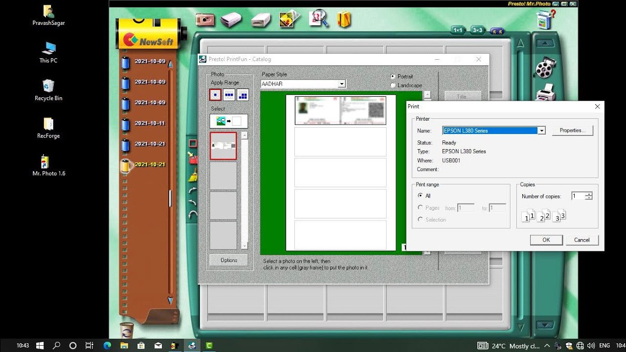 How To Print Aadhar Card On Mr Photo ! Mr Photo Se Aadhar Card Kaise ...