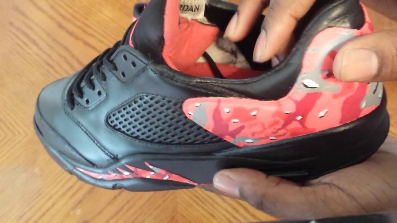 Custom Closet: Air Jordan V (5) Low "Infrared Desert Camo" - YouTube