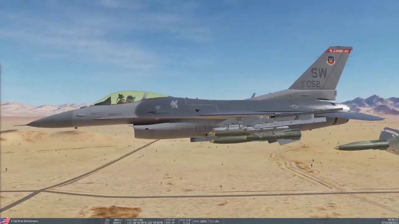 DCS F-16 Falcon Mk-82 AIR and Strafing A Hesitant Tunguska - YouTube