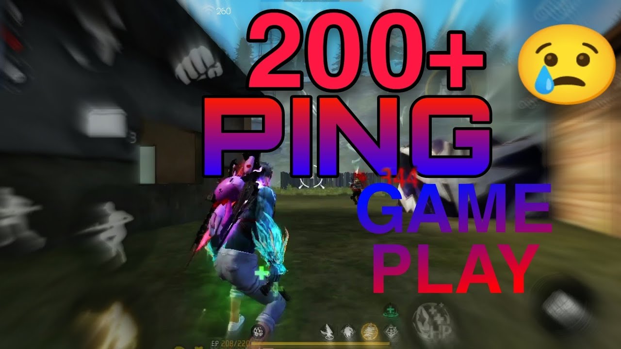 Free Fire 200+ Ping Game play//Slow Internet Game Play😤//High Ping Game ...