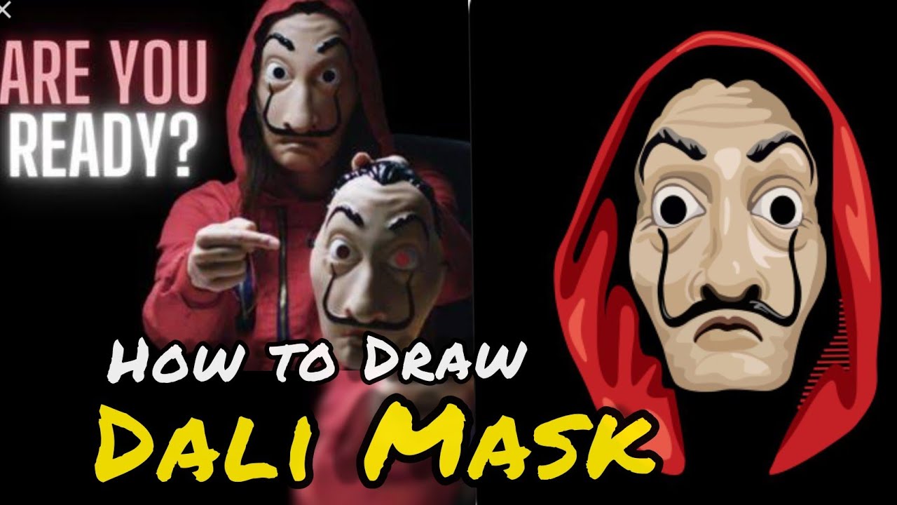How To Draw Dali Mask | Money Heist Drawing Easy - YouTube